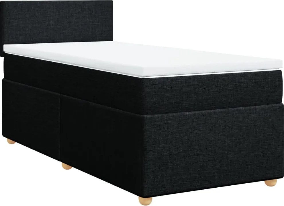 Box spring postel s matrací černá 90x190 cm textil 3286530