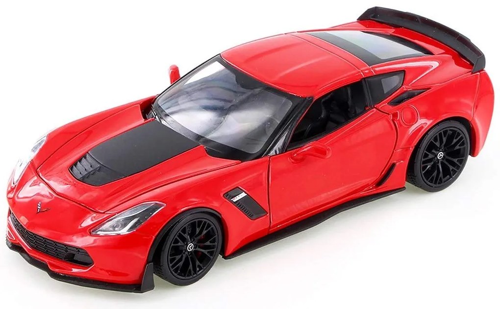 Kovový model chevrolet corvette z06 2017 červený 1:24