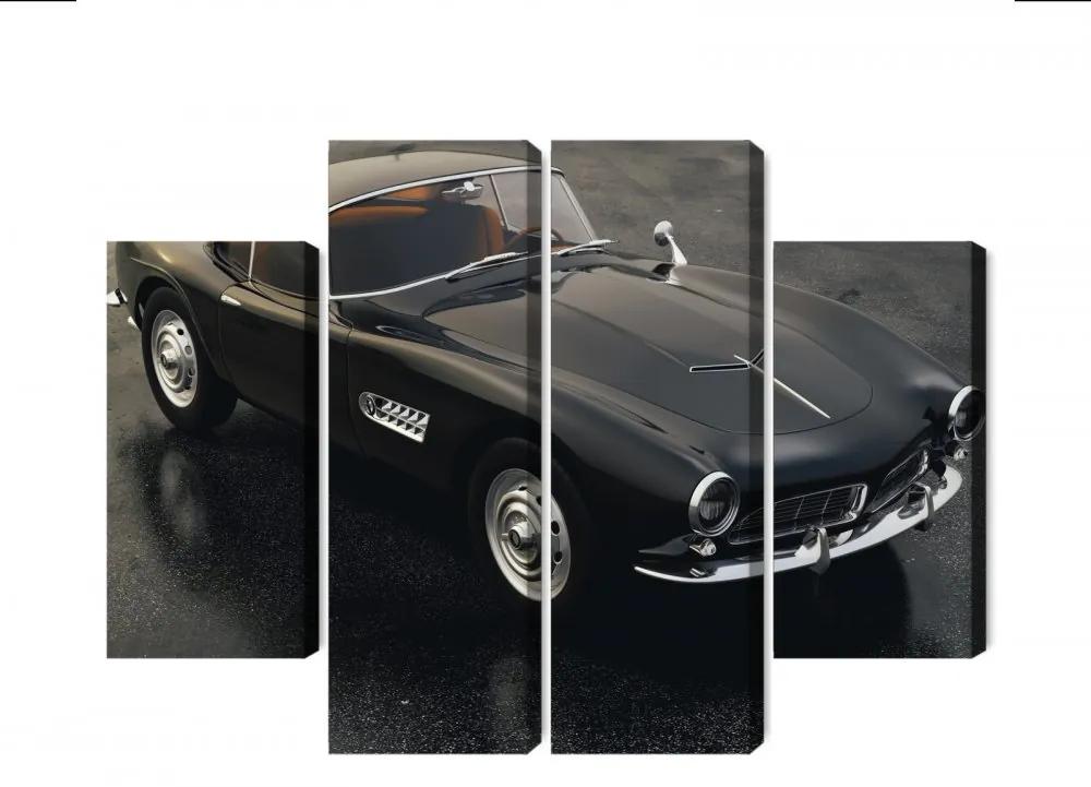 Vícedílný obraz Vintage Černé Sportovní Auto Nedostatek Nedostatek Přírodní plátno 200x150