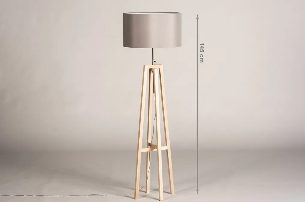 Stojací designová lampa Paola Grey Maison and Natur Wood