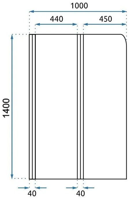 Dvoudílná vanová zástěna REA AGAT-2 100 cm, zlatá kartáčovaná/transparent