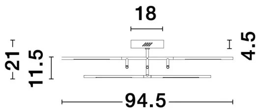 Stropní svítidlo LED se stmíváním Raccio 94 zlaté