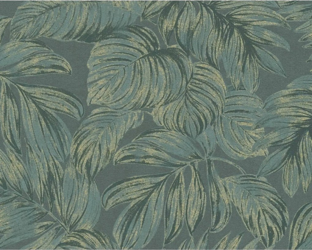 A.S. Creation Vliesová tapeta Casual Living Floral Gold Green, 10,05 x 0,53 m