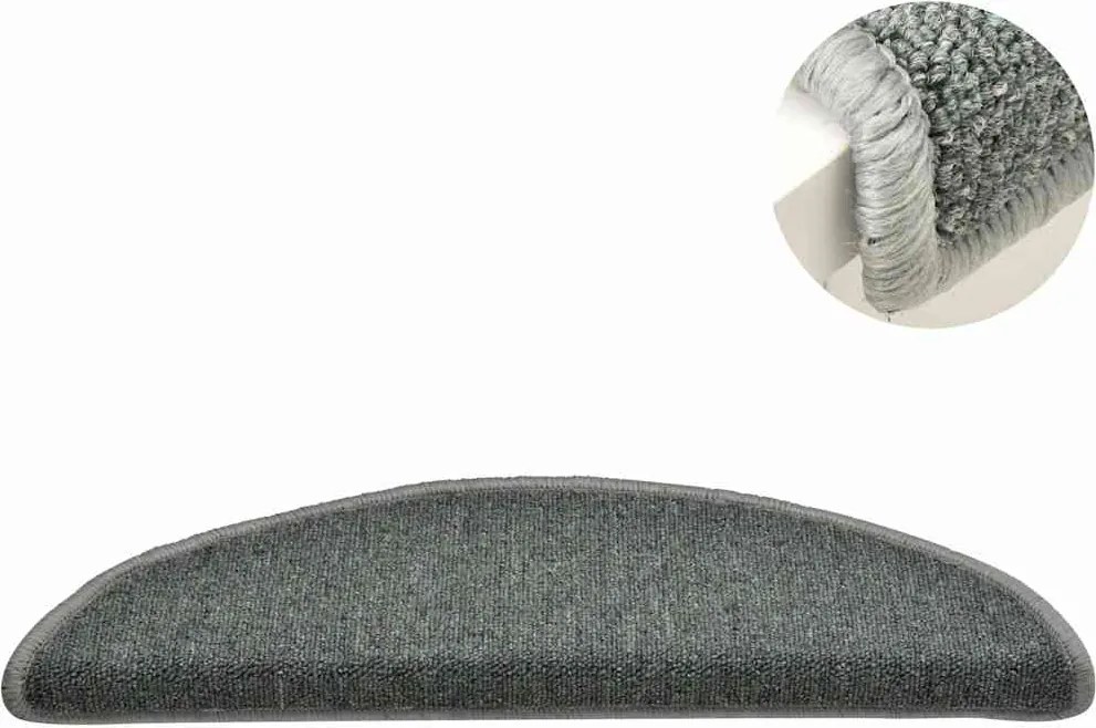 Schodové rohože 15 ks 56 x 17 x 3 cm tmavě zelené půlkulaté 322360