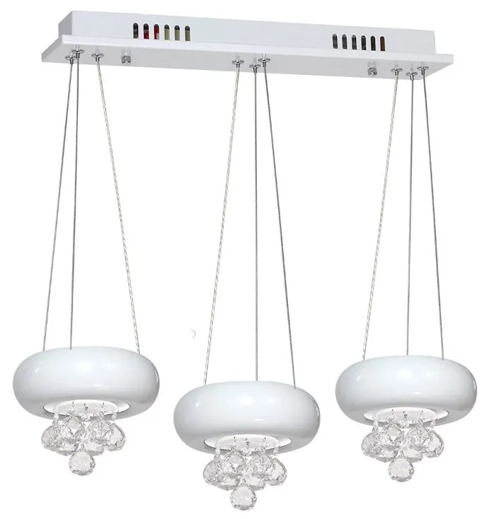 Závěsné svítidlo Lux Bianco, 3x bílé kovové stínítko, w