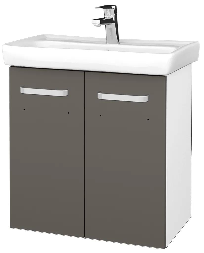 Dřevojas Koupelnová skříň DOOR SZD2 60 Varianta: N01 Bílá lesk / Úchytka T01 / IND Individual