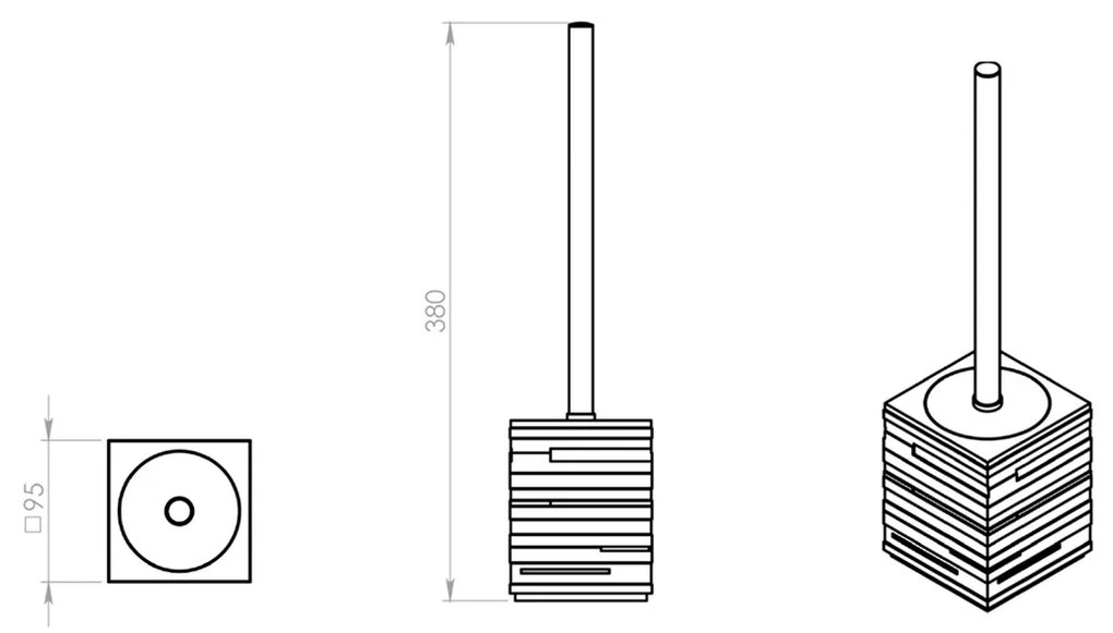 GEDY QU3314 Quadrotto WC štětka na postavení, černá