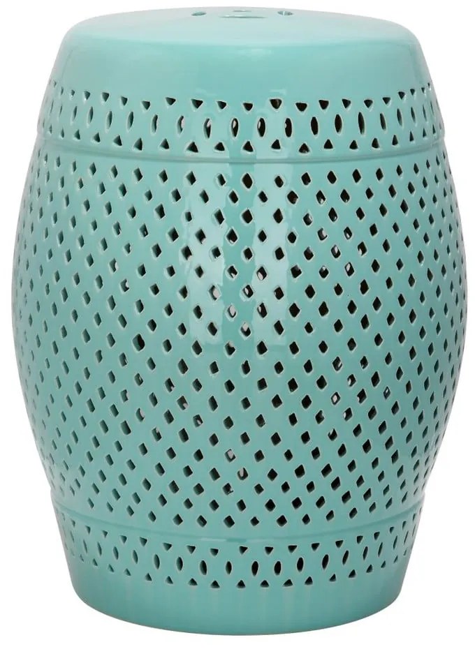 Tyrkysově modrý keramický stolek vhodný do exteriéru Safavieh Diamond, ø 35 cm