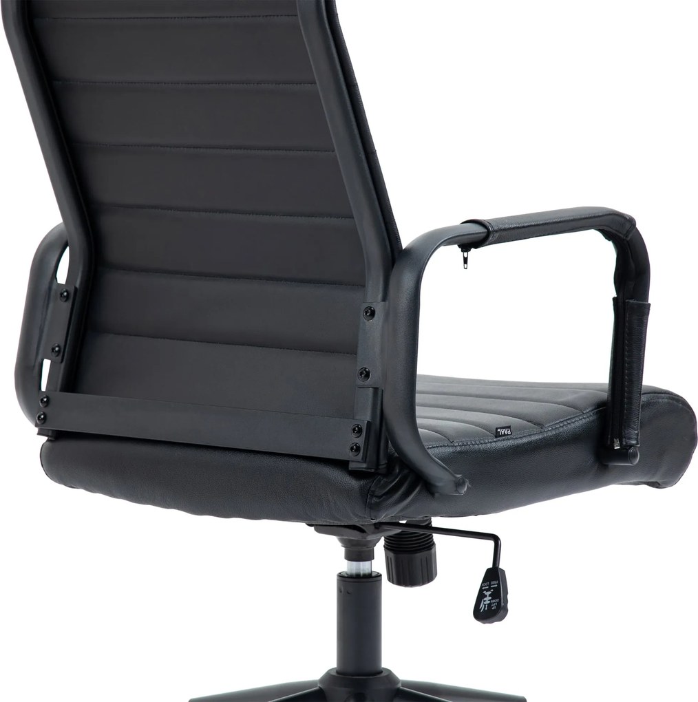 Kancelářská židle Kolumbus pravá kůže – černá/černá