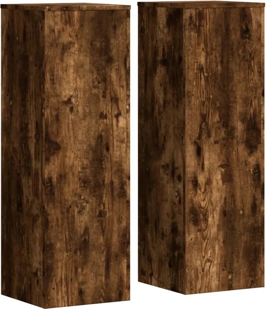Stojany na rostliny 2 ks kouřový dub 33 x 33 x 100 cm kompozit 3307886