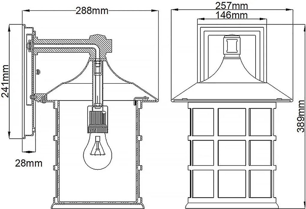 Venkovní lucerna Elstead FREEPORT L 1xE27 IP44 černá barva 39 cm