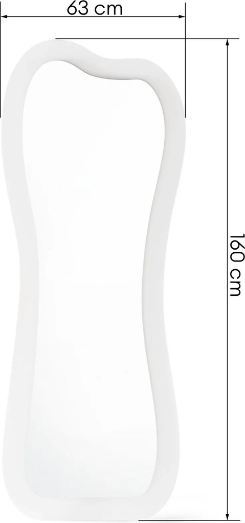 Stojací zrcadlo s LED osvětlením Cella 63x160 cm bílé