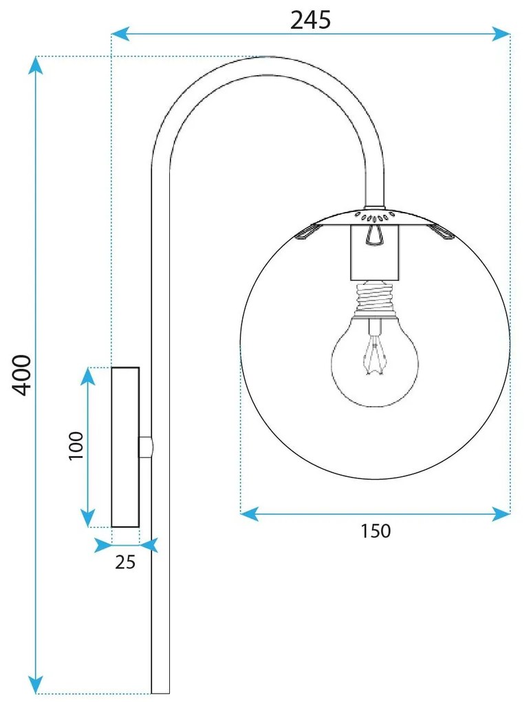 Toolight Nástěnné osvětlení Modern G090-1W černá