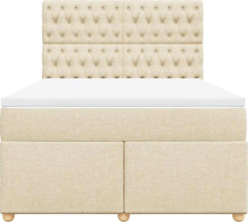 Box spring postel s matrací krémová 160x200 cm textil 3293643