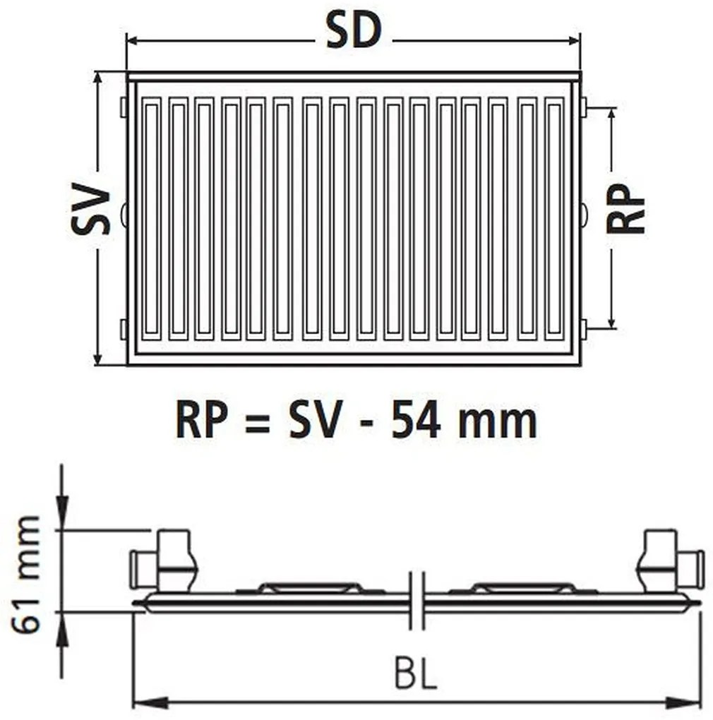 Kermi Therm X2 Profil-kompakt deskový radiátor 10 300 / 1200 FK0100312