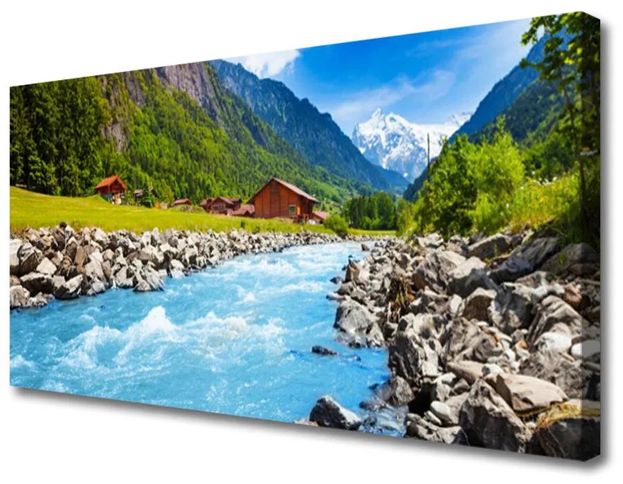 Obraz na plátně Hory Řeka Krajina 100x50 cm