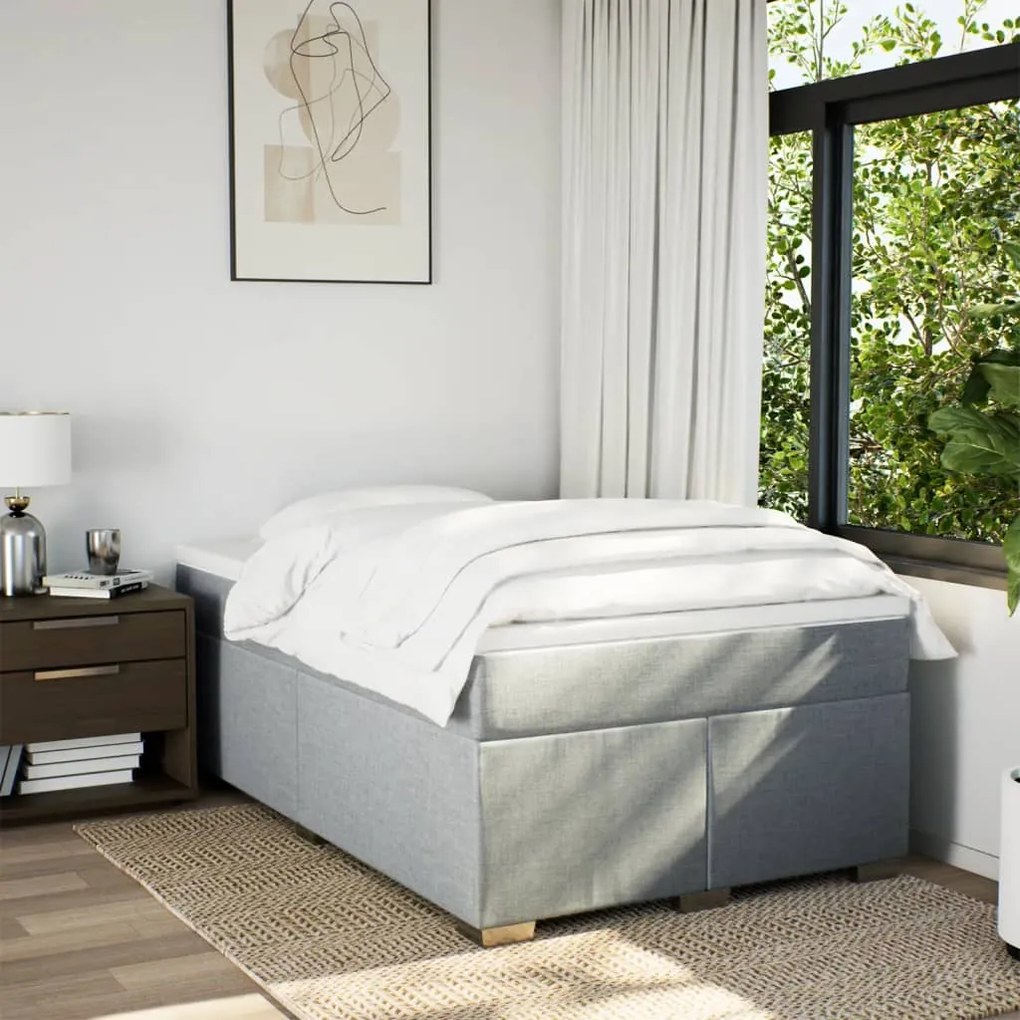Box spring postel s matrací světle šedá 120 x 200 cm textil 3285123