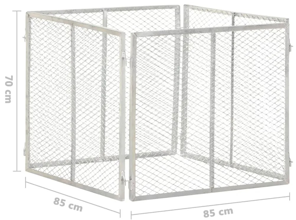 vidaXL Marketos Zahradní kompostér 85 x 85 x 70 cm pozinkované železo