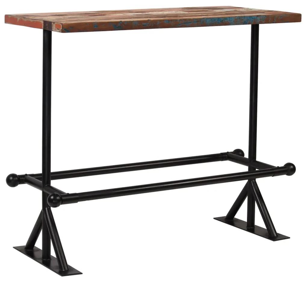 245387 vidaXL Barový stůl masivní recyklované dřevo 120x60x107 cm vícebarvený