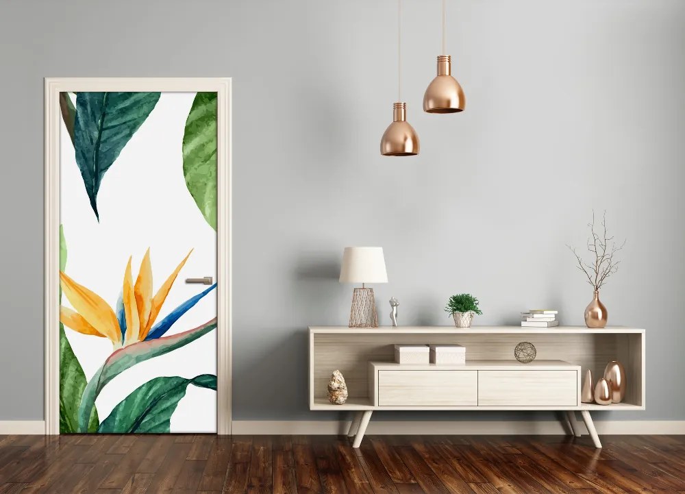 Samolepící fototapeta na dveře Strelitzia reginae 95x205 cm