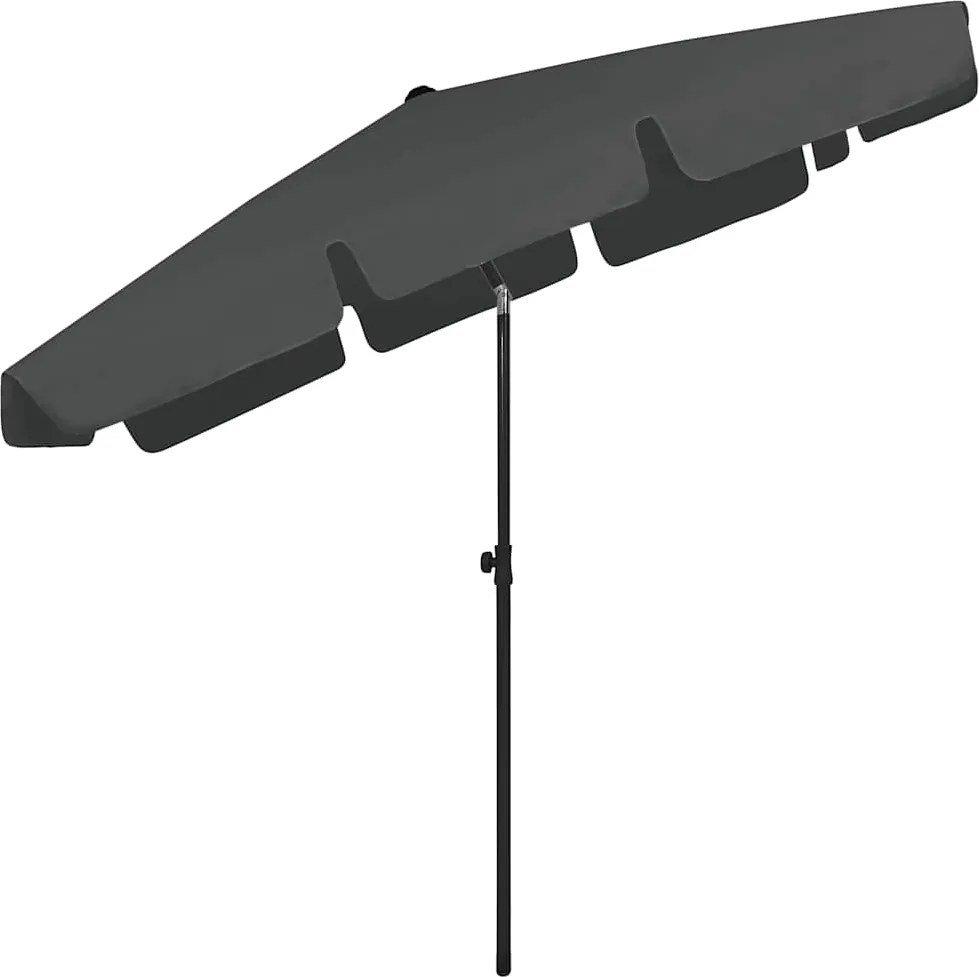 Plážový slunečník antracitový 200 x 125 cm 314729