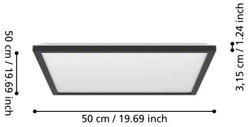 Eglo 901468 - LED RGBW St. koupel. svítidlo ROVITO-Z 17W/230V 50x50cm IP44 černá