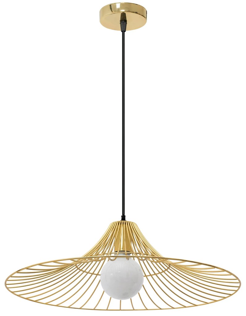 Toolight - Stropní lampa závěsná plochá kulatá 1xE27 APP499-1CP, zlatá, OSW-00612