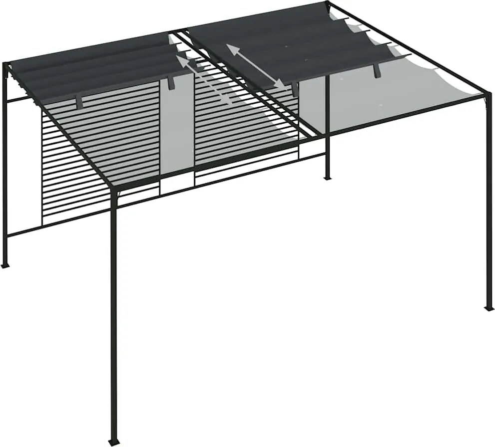 Altán se zatahovací střechou 4x3x2,3 m antracitový 180 g/m² 313625