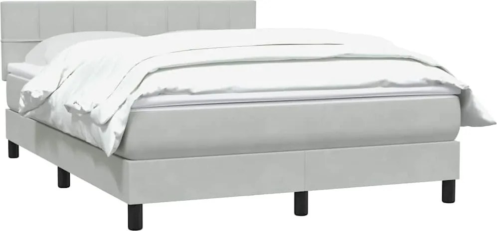 Box spring postel s matrací světle šedá 160x210 cm samet 3316215