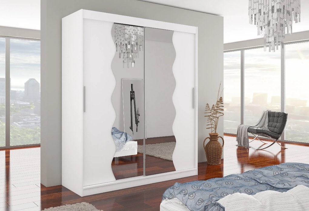 ADRK Furniture Posuvná skříň s zrcadlem KANSAS 180 ADRK-SW-KAN-W-180