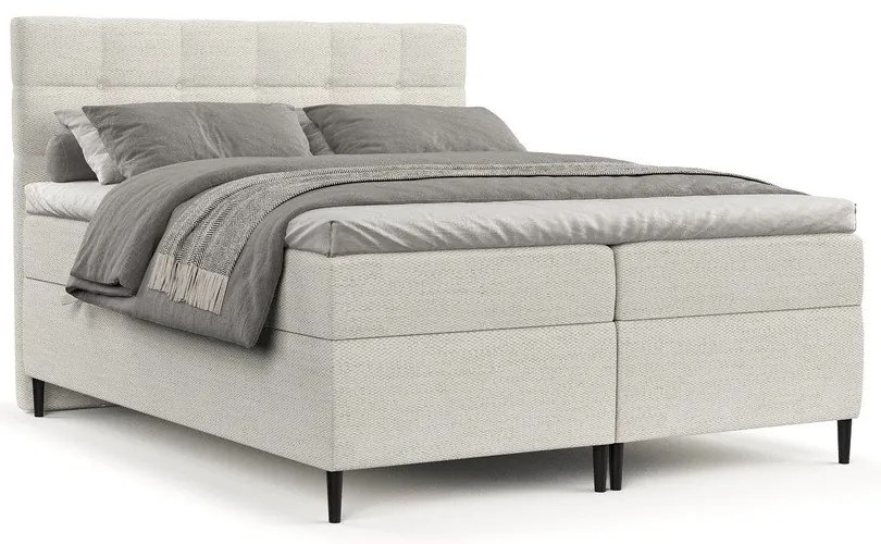 Krémová boxspring postel s úložným prostorem 200x200 cm Urbaneo – Maison de Rêve