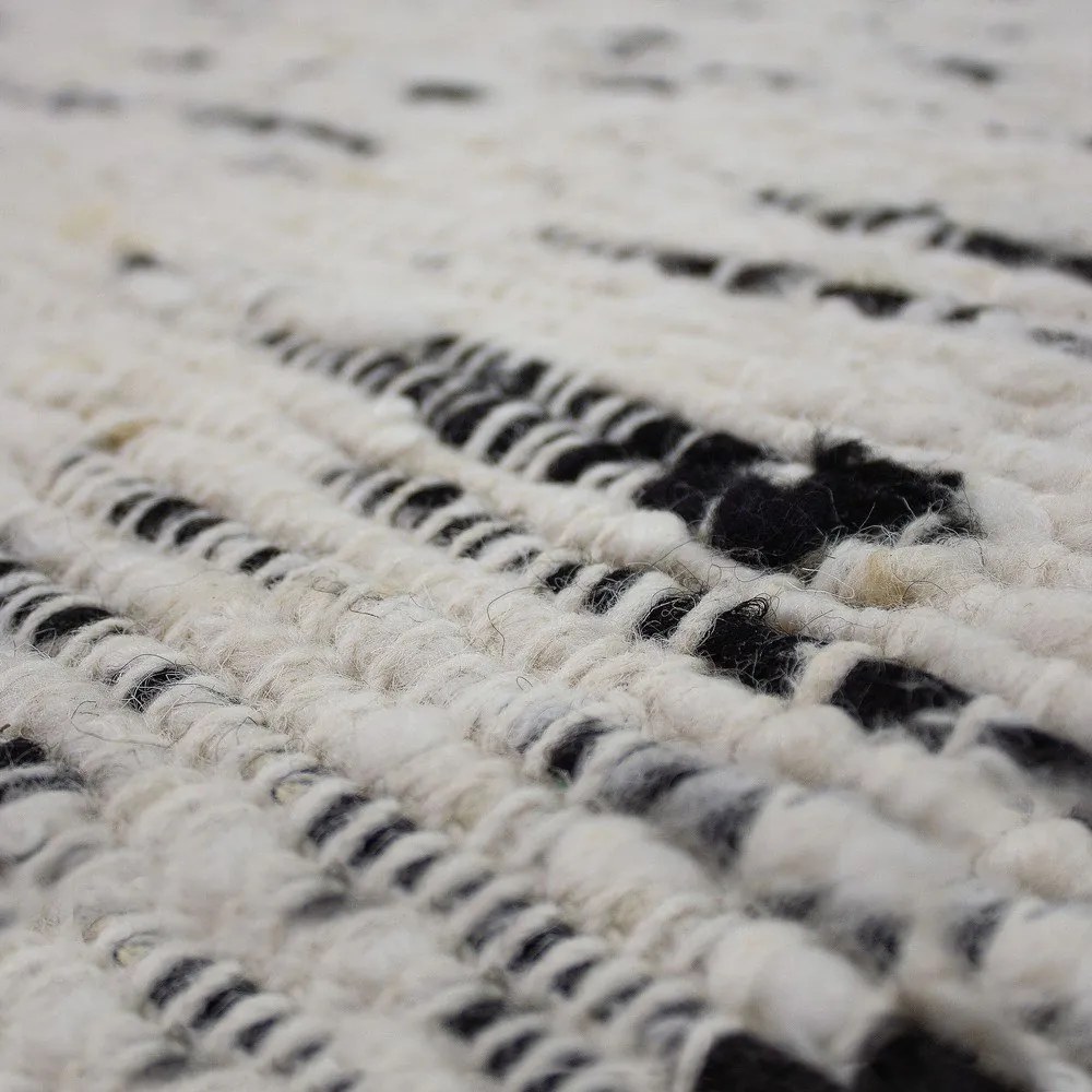 Šedý/slonovinový ručně tkaný vlněný koberec 140x200 cm Ellsa – Flair Rugs