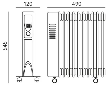 Olejový ohřívač s 11 žebry YUGO 1000/1500/2500W/230V