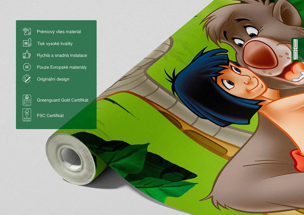 Dětská vliesová fototapeta na zed' Kniha Džunglí, Disney | 90 x 202 cm | DFTDNV 5474