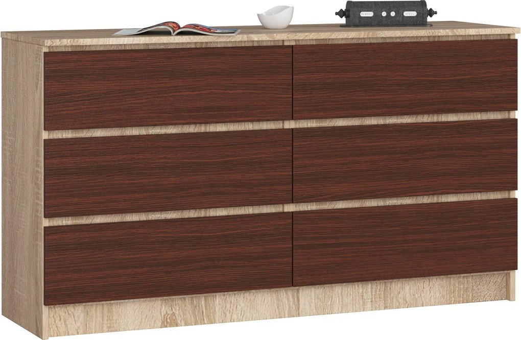 Komoda K140 6SZ dub sonoma/wenge