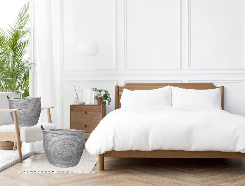 Tutumi, sada přírodních košíků 3ks BOHO YT21B-35, šedá, HOM-02808