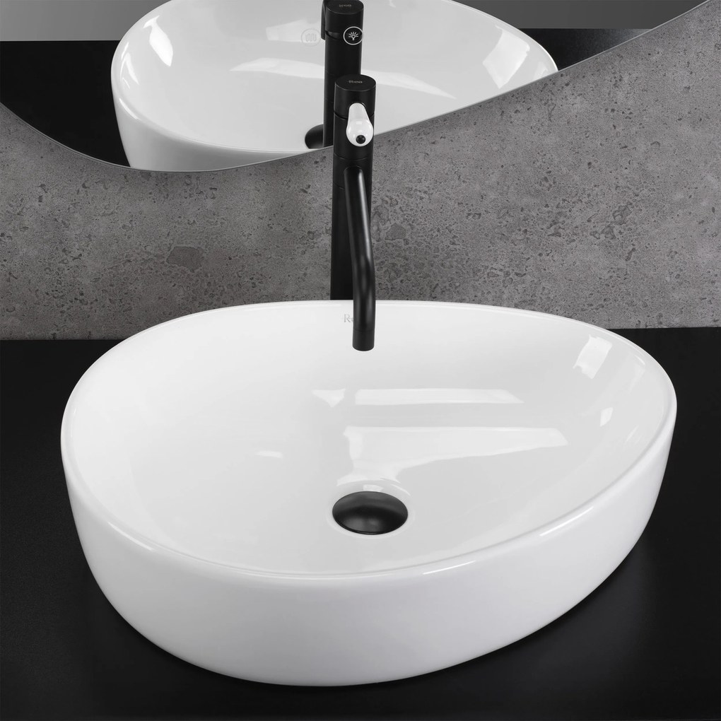 Rea Vanila, umyvadlo na desku 510x400x130 mm, bílá lesklá, REA-U8422