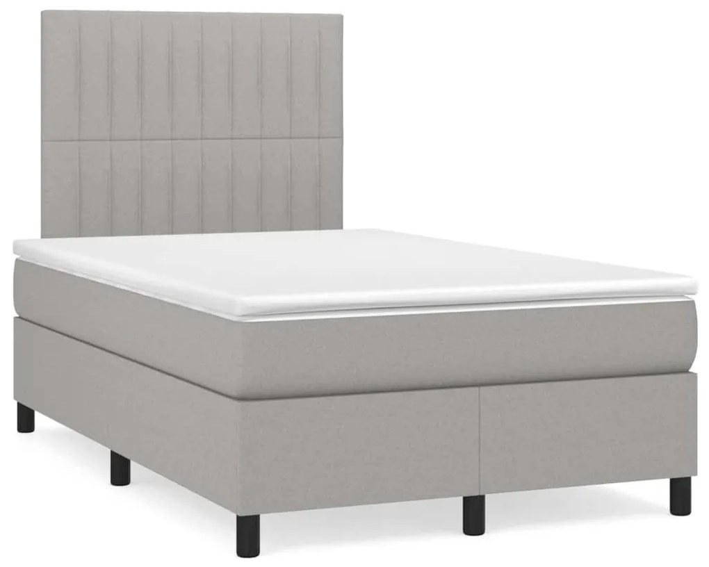 Box spring postel s matrací a LED světle šedá 120x190 cm textil 3270211