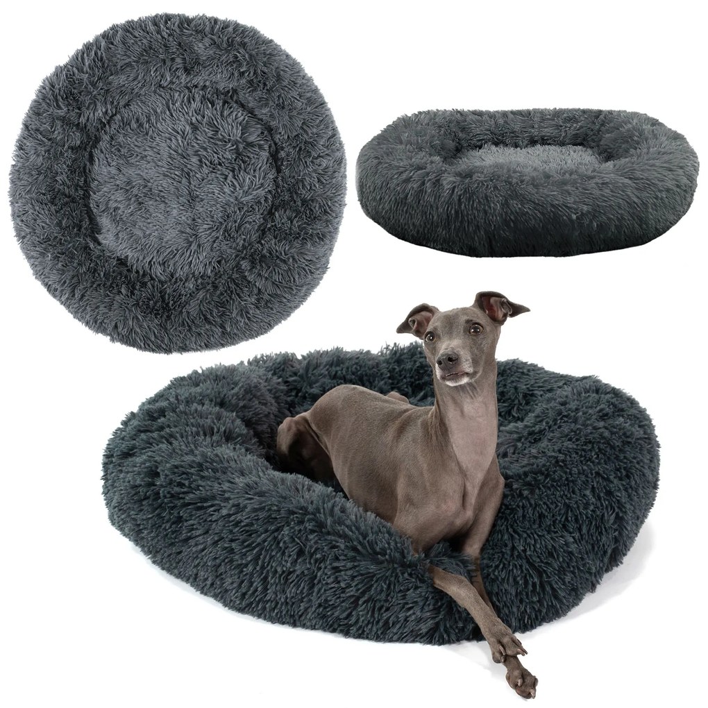 PuppyJoy PuppyJoy, kulatý pelíšek pro psy 80cm PJ-003, velikost M, tmavě šedá, HOM-50063