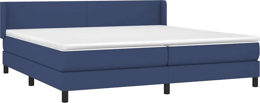 Box spring postel s matrací modrá 200x200 cm textil 3129583