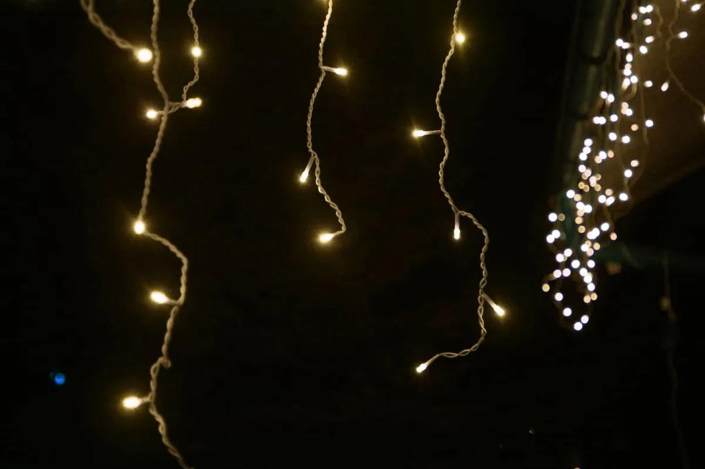 Světelný LED závěs TERR rampouchy 19 m teplá bílá