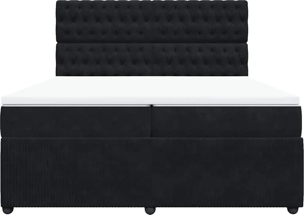 Box spring postel s matrací černá 200x200 cm samet 3292438