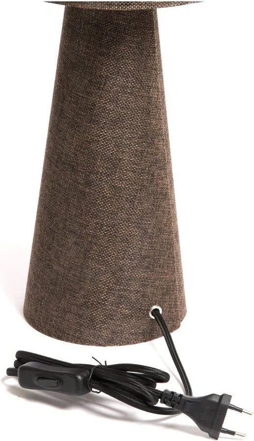 Hnědá stolní lampa s textilním stínidlem (výška 58 cm) Micky – Light & Living