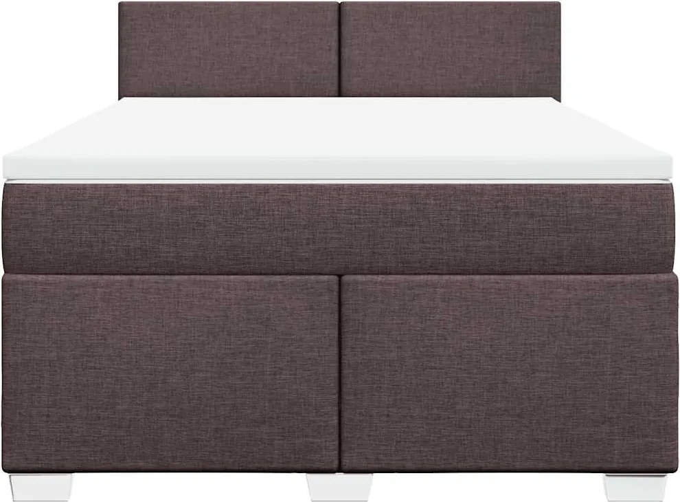 Box spring postel s matrací tmavě hnědá 140x190 cm textil 3288179