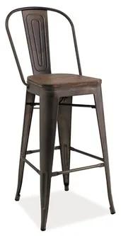 Barová židle Loft H-1 tmavý ořech/grafit
