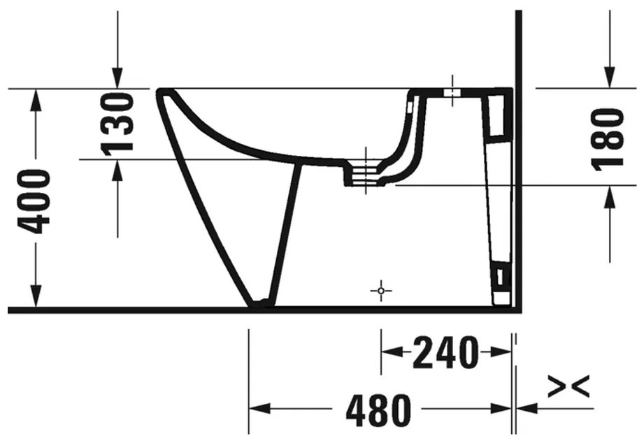 Duravit D-Neo - Stojící bidet 370 x 650 mm, bílá 2294100000