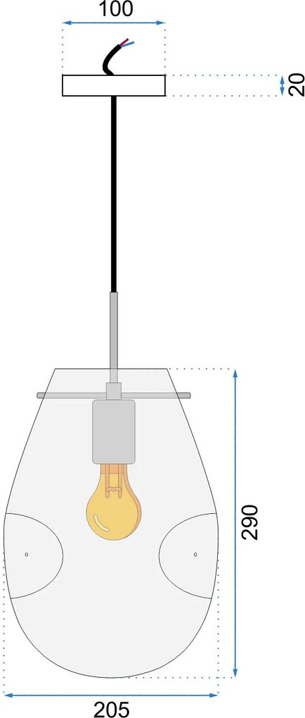 Toolight Amber, závěsné stropní svítidlo 1xE27 APP328-1CP, zlatá, OSW-00670