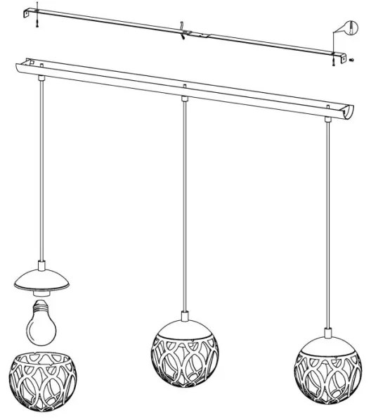 Eglo 99072 - Lustr na lanku MIRTAZZA 3xE27/60W/230V