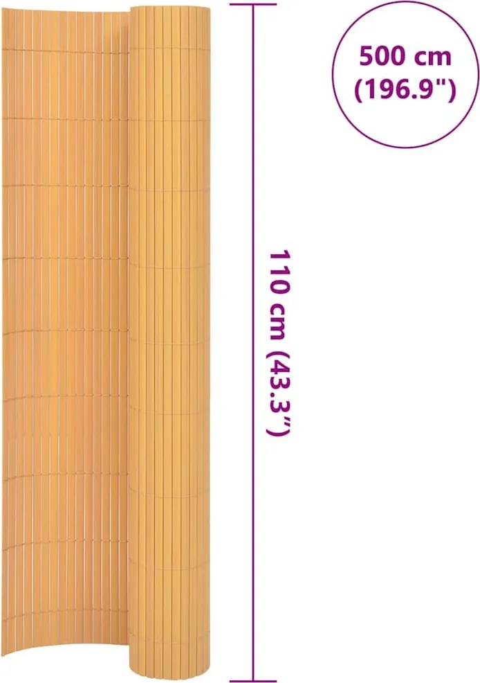 Oboustranný zahradní plot 110 x 500 cm žlutý 317163