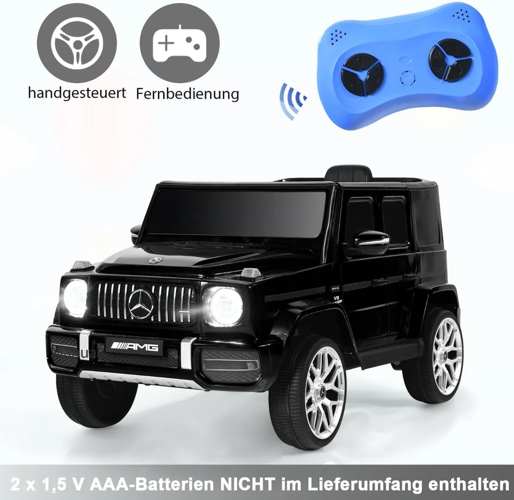 Costway Černé elektrické autíčko Mercedes Benz s hudbou a světlomety pro děti
